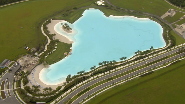 Man Made Lakes In Florida Colour Landscape Photograph Of A Gated